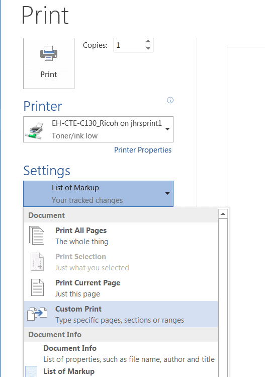 Microsoft Word How To Print Track Changes Only My Learning Solutions